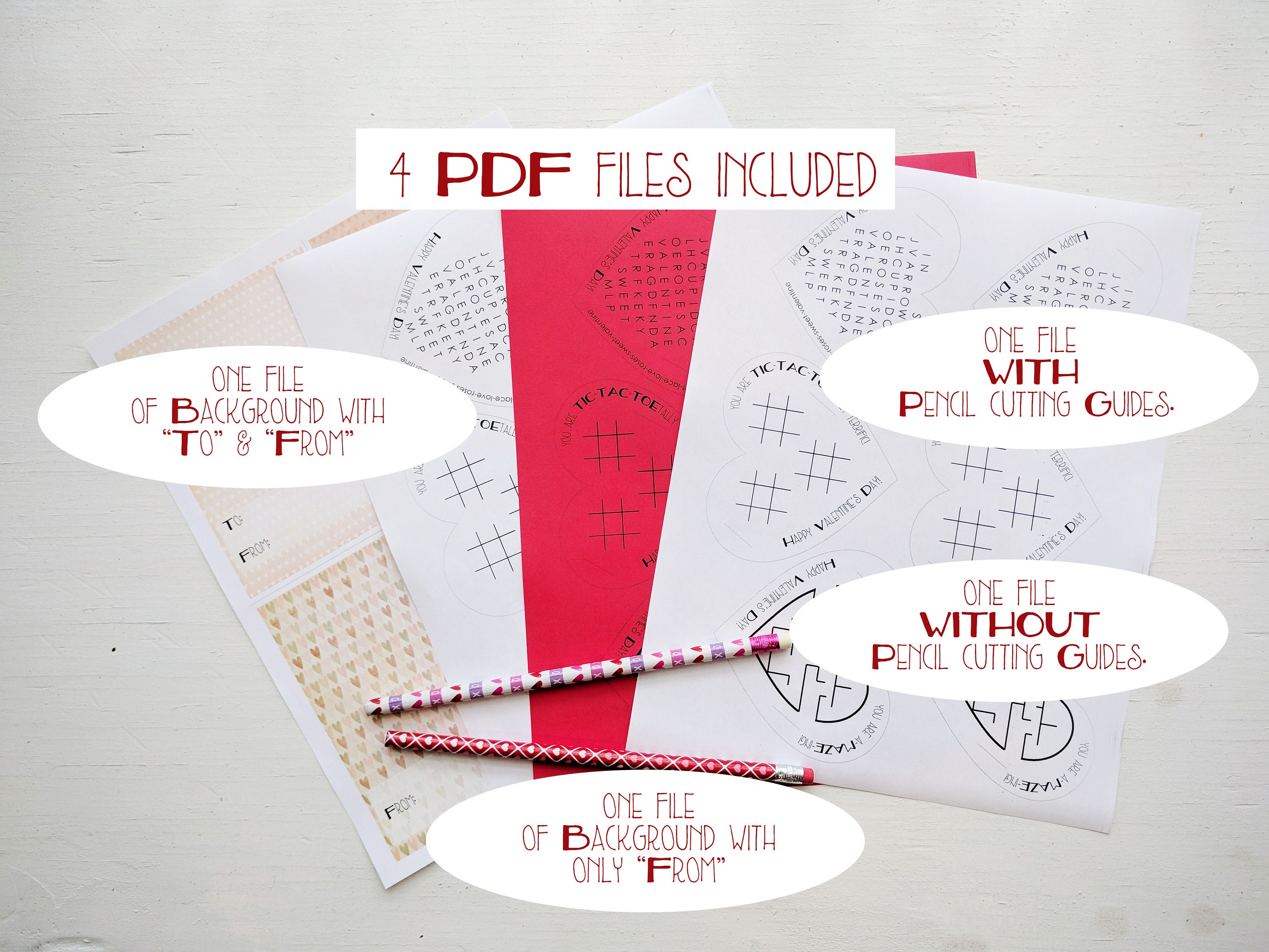 Valentine Cards for Kids Pencil Holder Valentines Teacher | Etsy