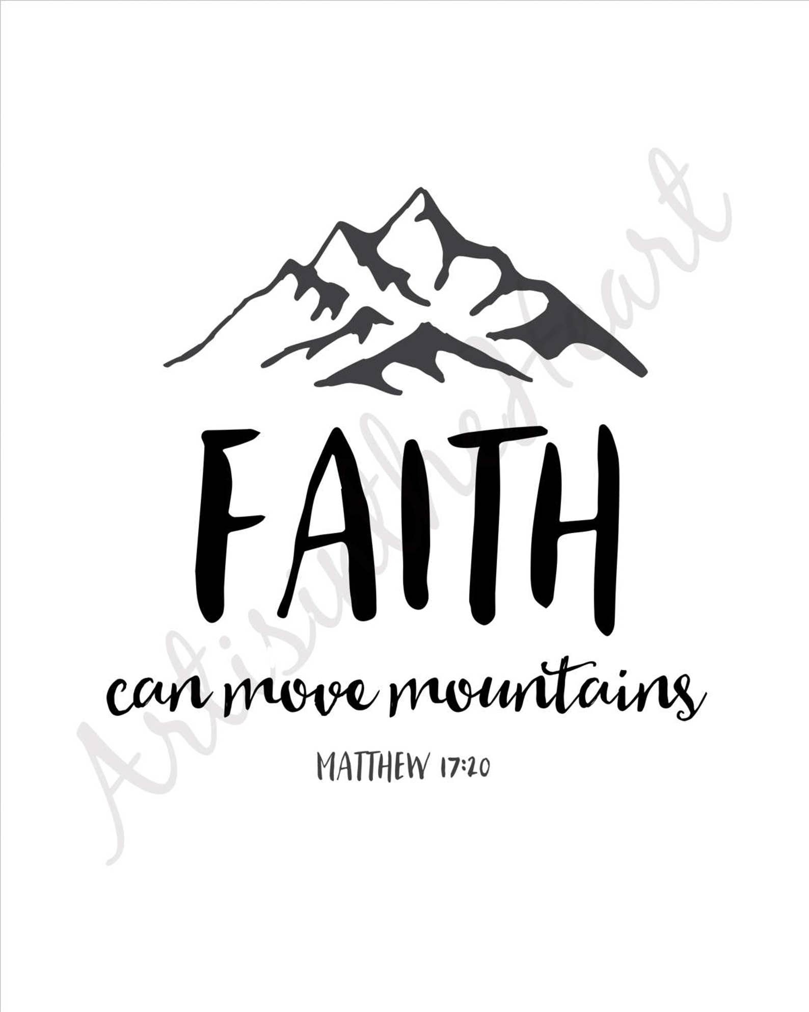 Faith Can Move Mountains Bible Verse Instant Download Printable ...