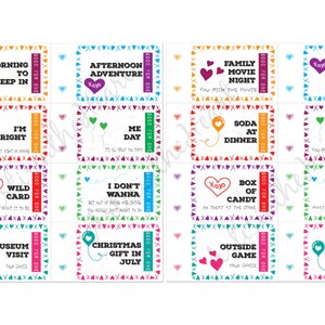 Kids Coupon Book Gift Printable Birthday Coupons Instant Download DIY ...