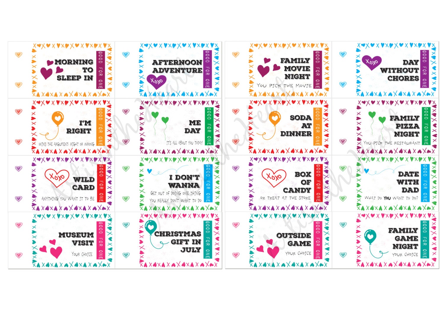 Kids Coupon Book Gift Printable Birthday Coupons Instant - Etsy