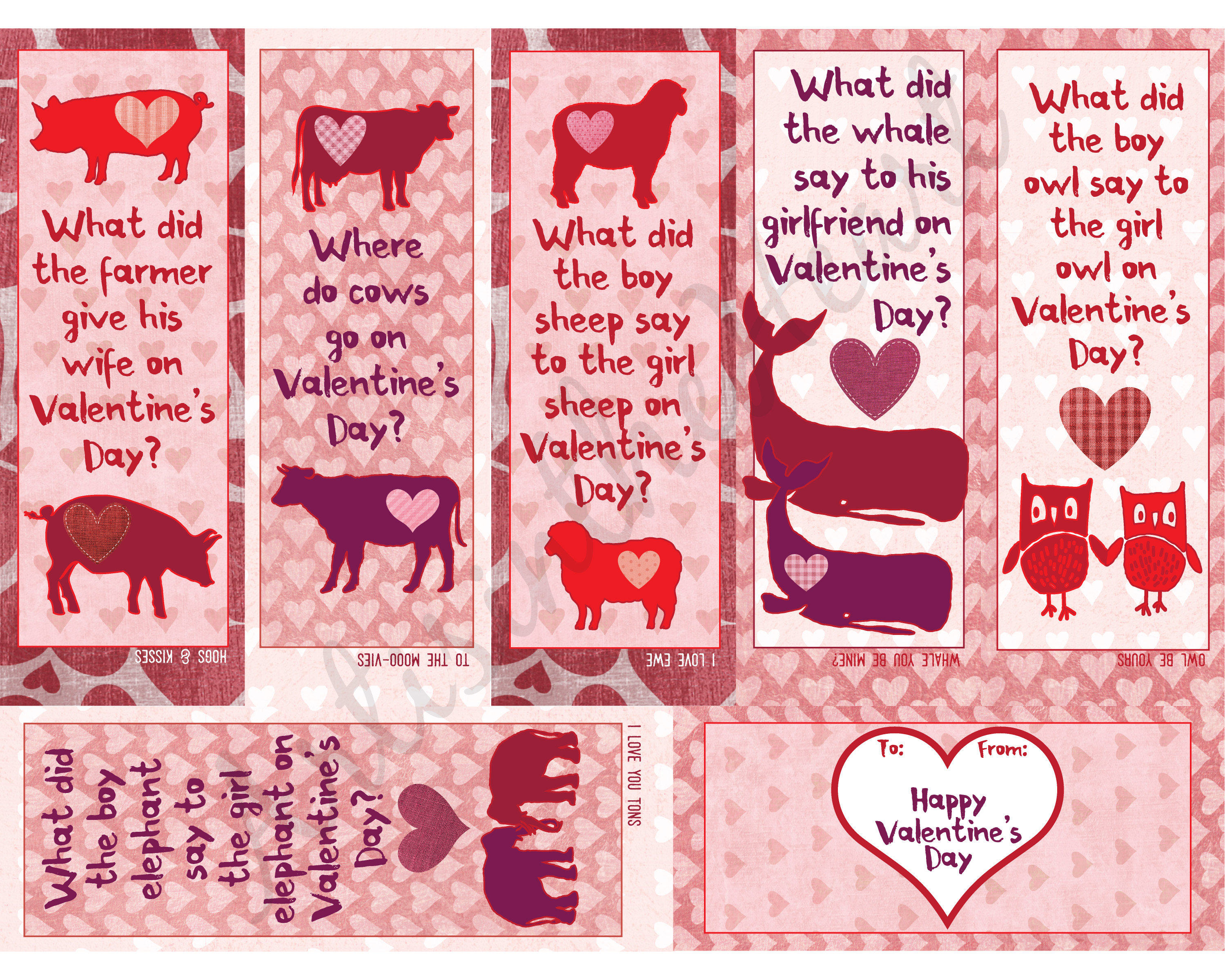 Kids Valentine Cards for School Funny Jokes Bookmark - Etsy