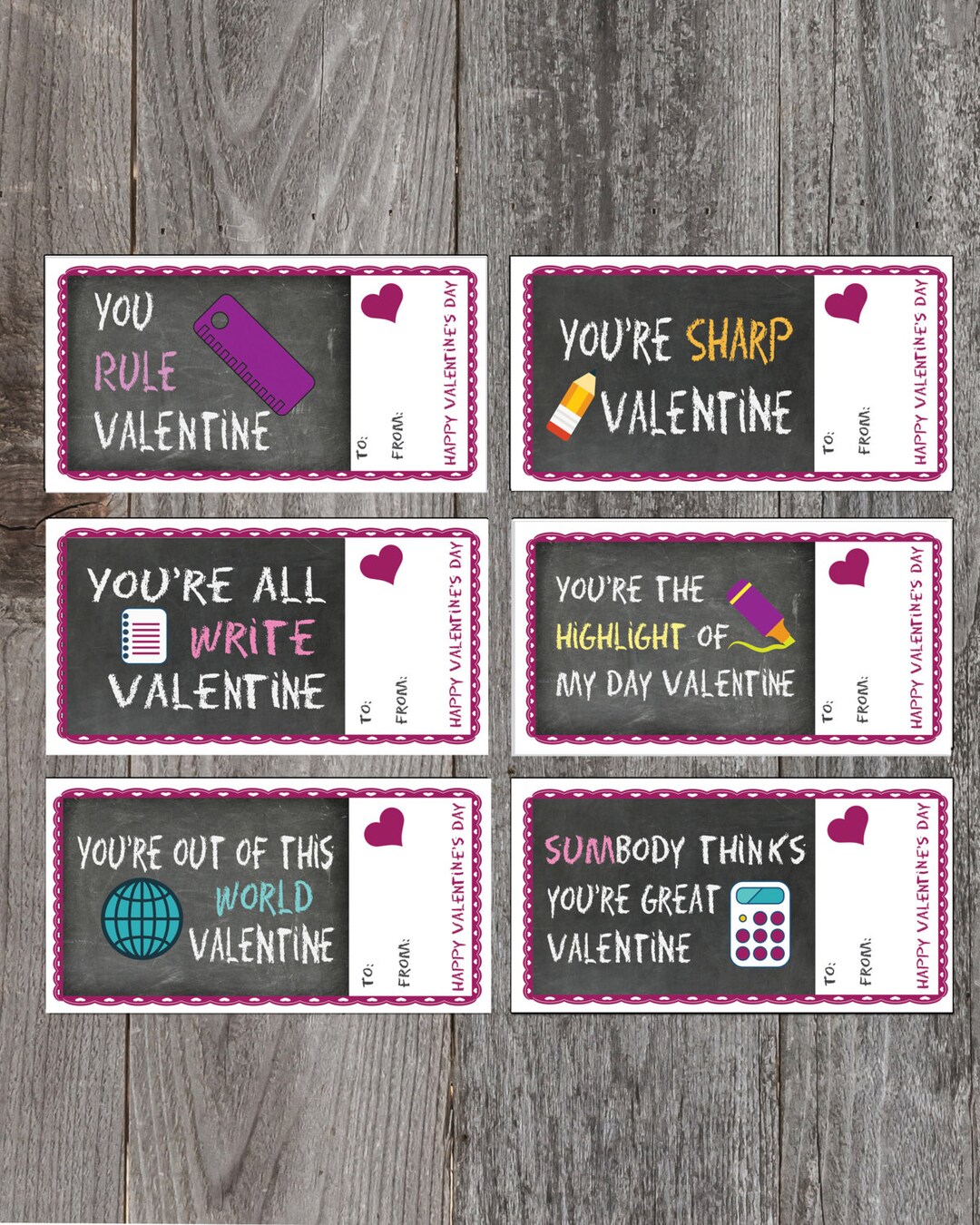 Printable Classroom Valentines for Kids Valentine Cards for School ...