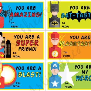Superhero Valentine's Day Cards for Boys, School Valentines Cards for ...