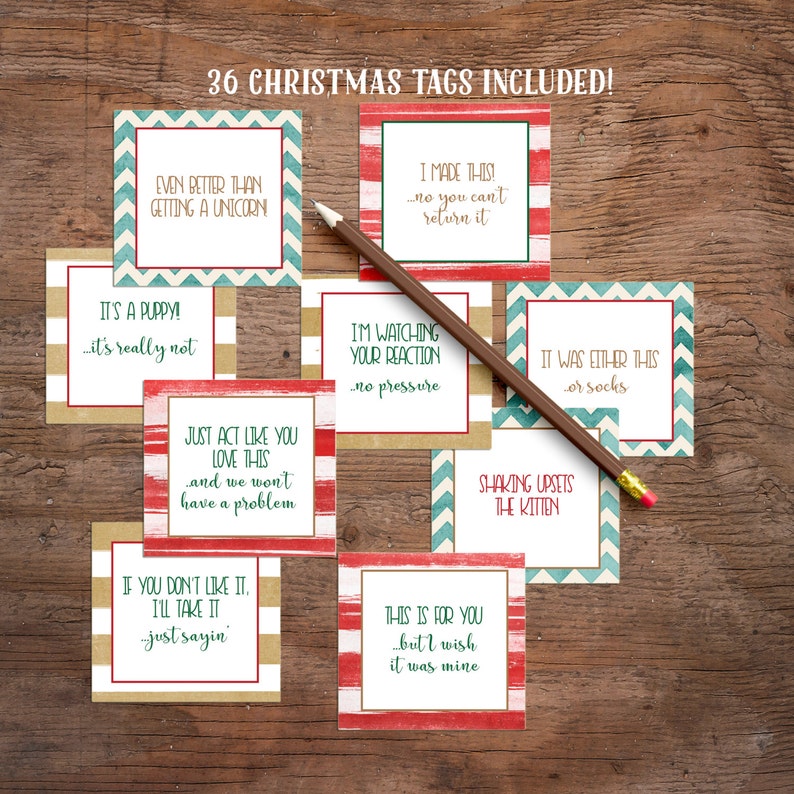 Funny Christmas Gift Tags Instant Download Printable, White Elephant ...
