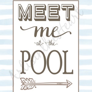 Meet Me at the POOL Instant Download Printable, Nautical Decor, Beach ...