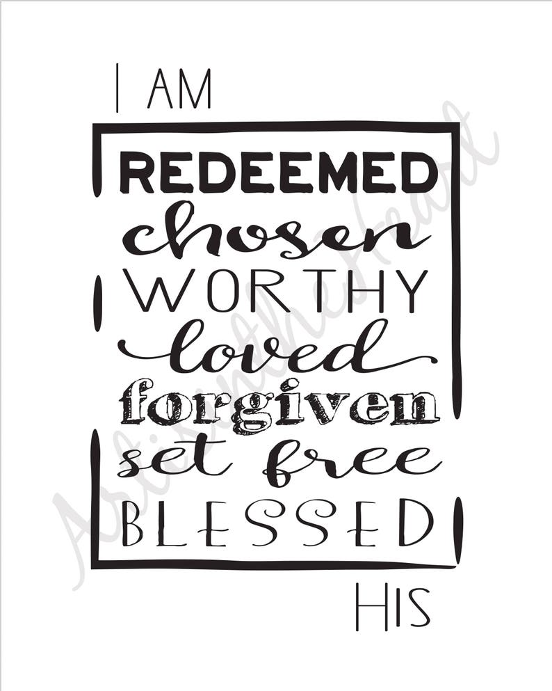 I Am His I Am Redeemed Instant Download Printable, Christian Scripture ...