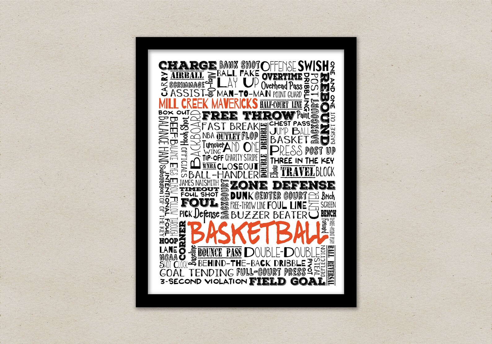 Basketball Print Personalized Basketball Sign Boys Sports Bedroom ...