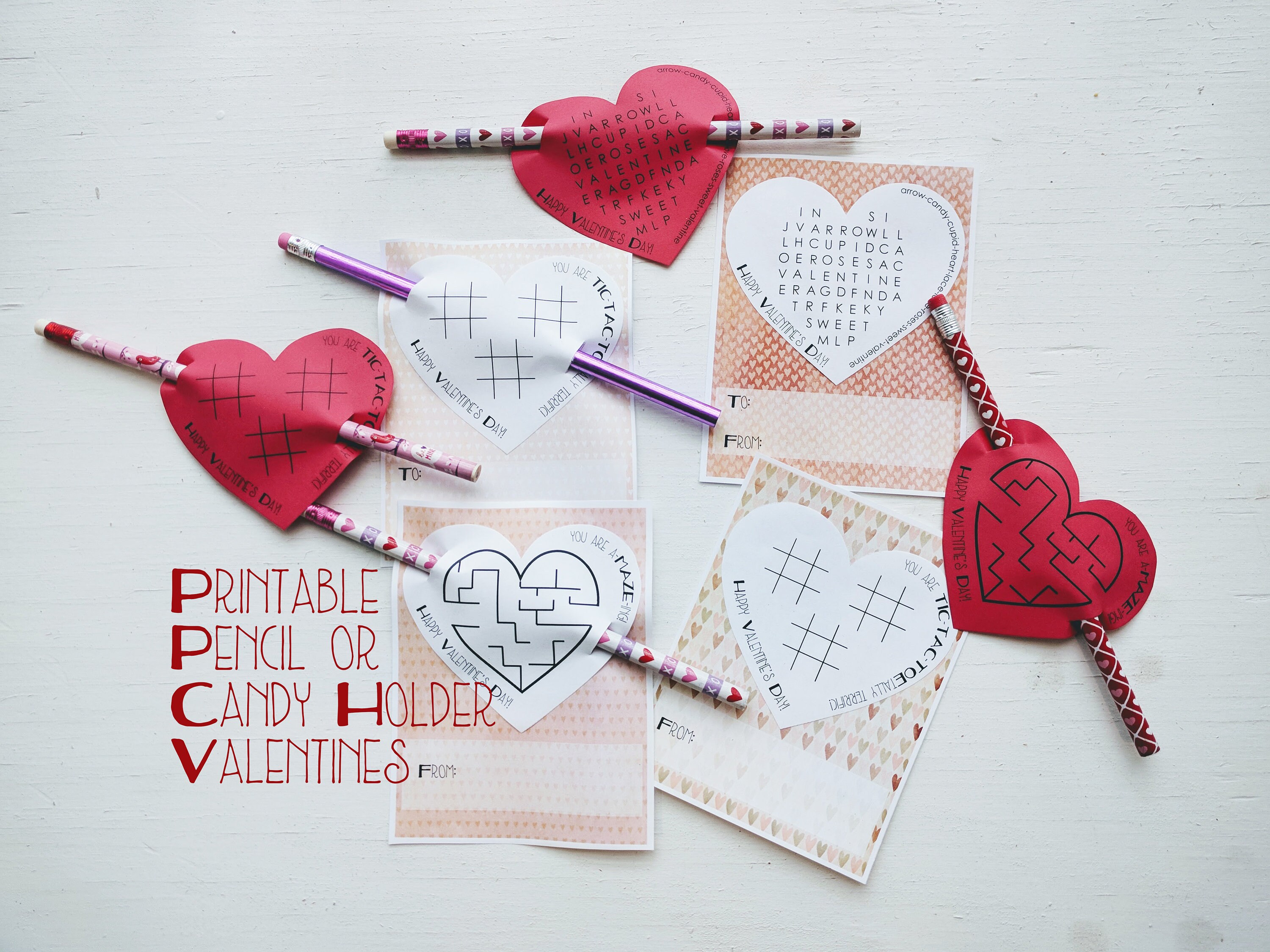 Valentine Cards for Kids Pencil Holder Valentines Teacher | Etsy