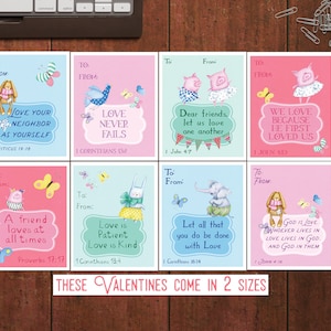 Kids Valentine's Day Cards Christian for School Bible Verse Scripture ...