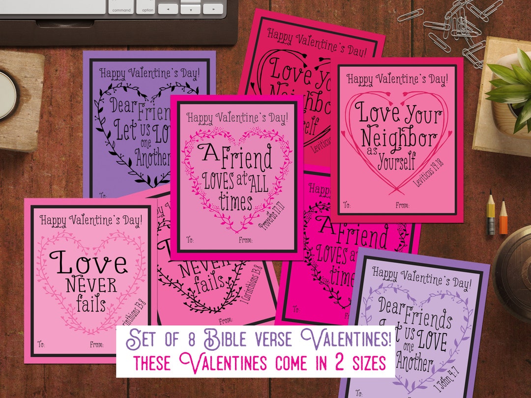 Kids Valentine Cards Christian Valentines With Bible Verse Valentines ...