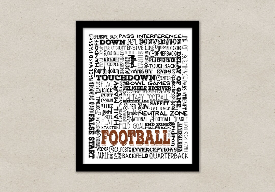 Football Print, Instant Download Printable. PDF JPG Diy Digital Wall ...