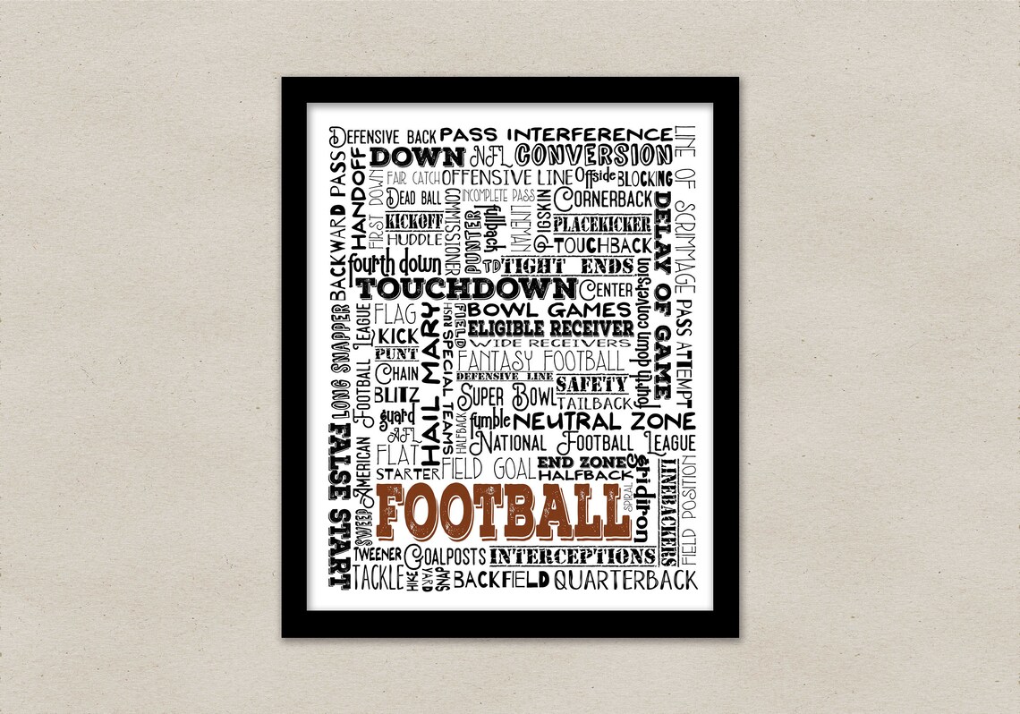 Football Print, Instant Download Printable. PDF JPG Diy Digital Wall ...