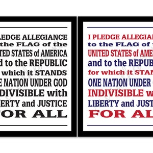 Pledge of Allegiance 4th July Decor Instant Download Patriotic ...