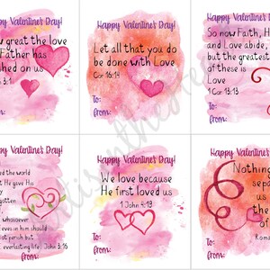 Christian Valentine Cards for Kids Bible Verse Scripture Valentines ...