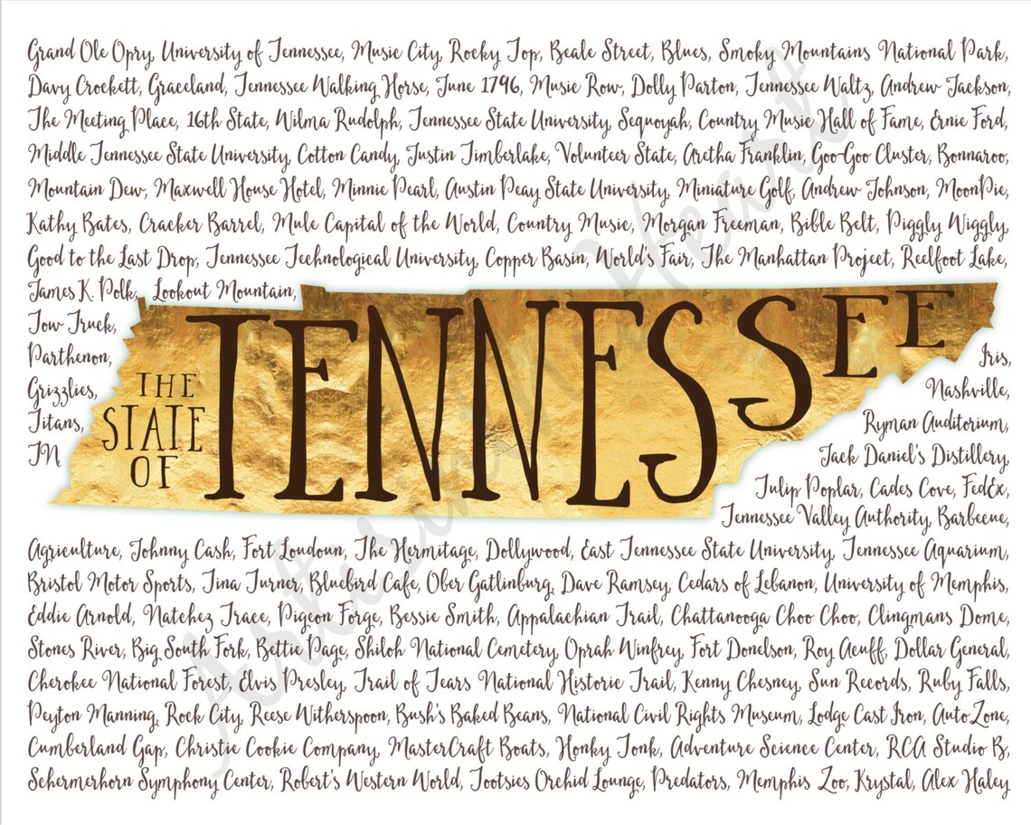 Tennessee Print Tennessee Map Printable Tennessee Poster - Etsy