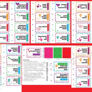 Kids Coupon Book Gift Printable Birthday Coupons Instant Download DIY ...