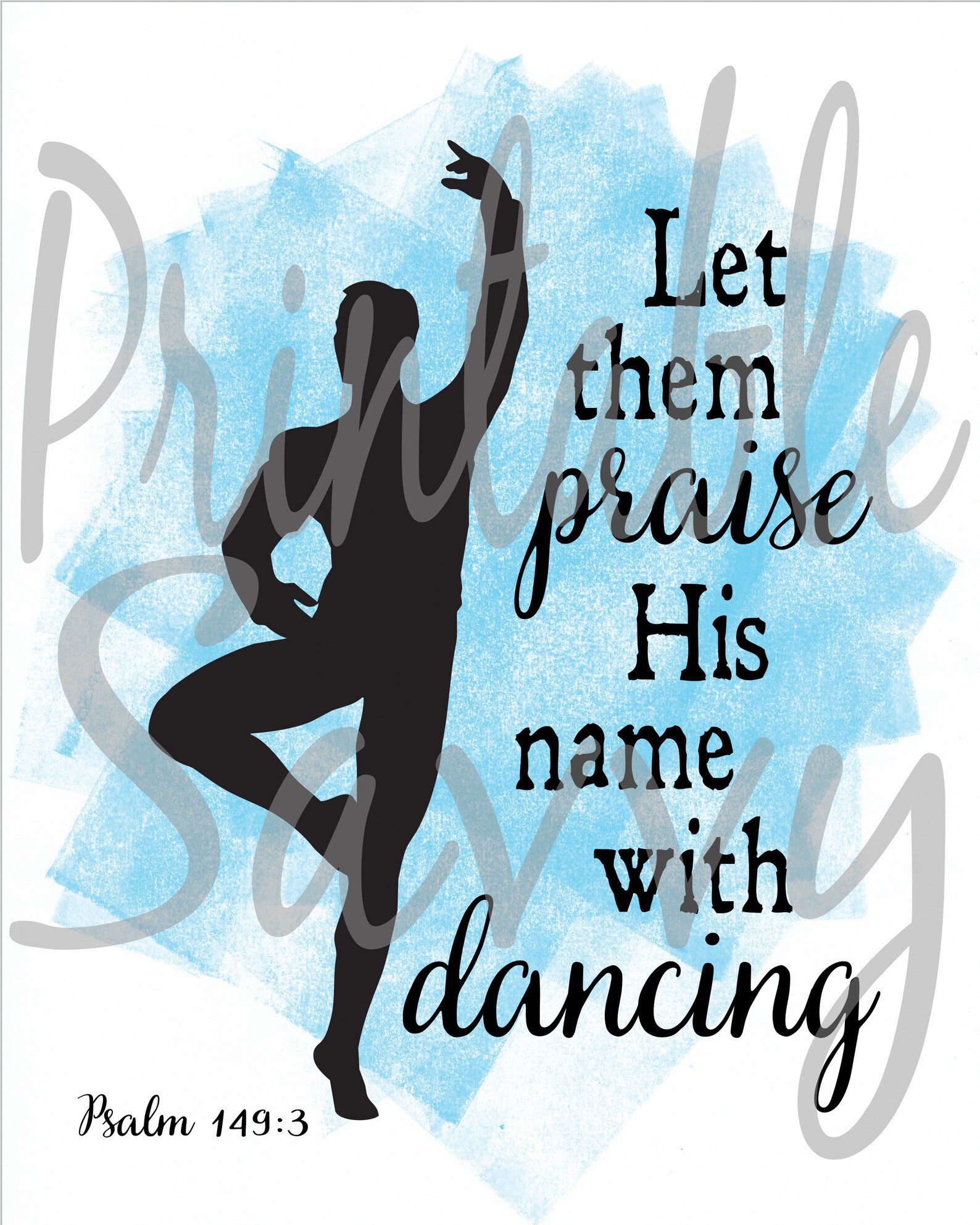 Let Them Praise His Name With Dancing Print Dance Wall Art - Etsy