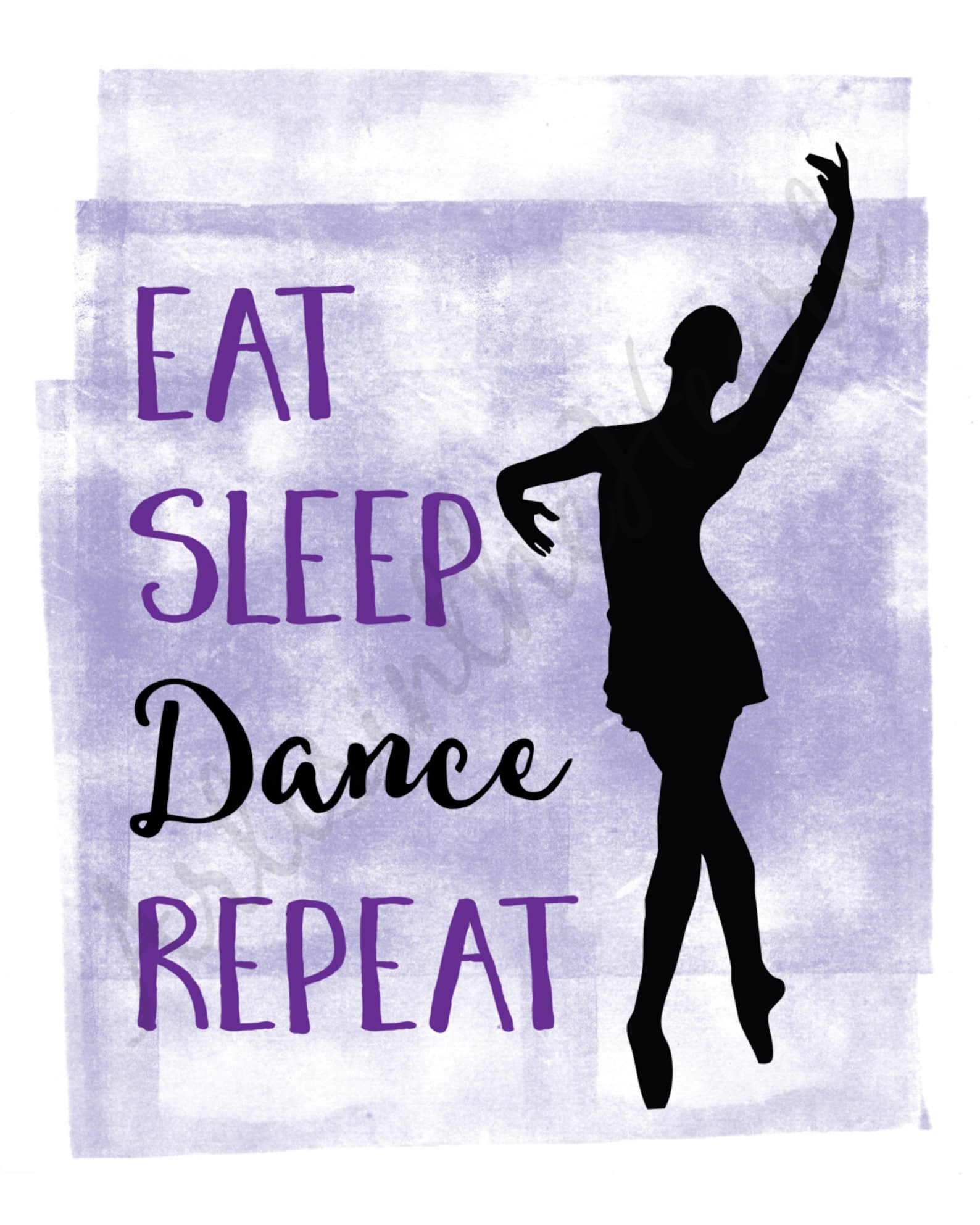 Eat Sleep Dance Repeat Print Dance Wall Art Ballerina - Etsy
