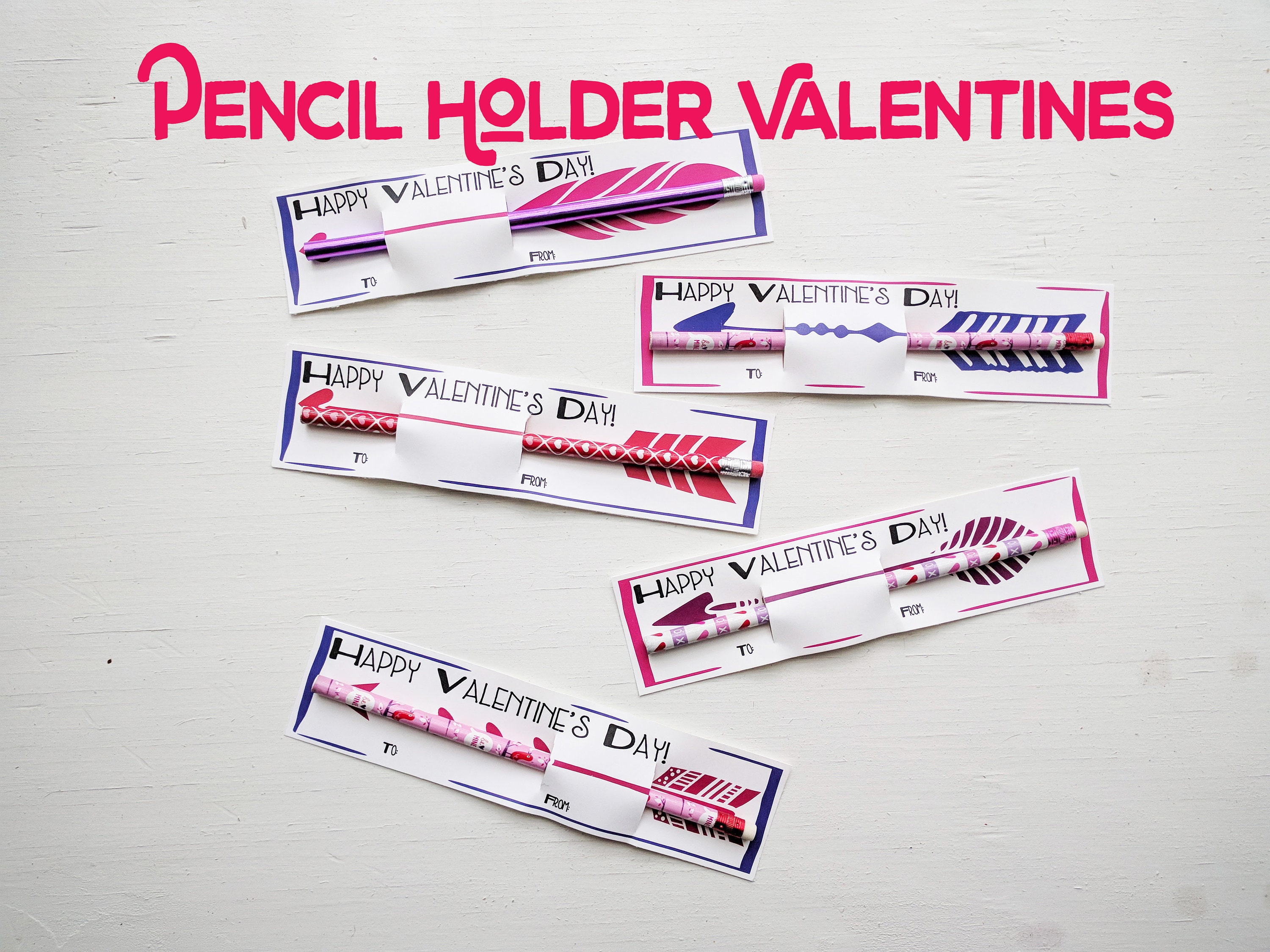 Valentine Cards for Kids Pencil Holder Valentines Teacher - Etsy