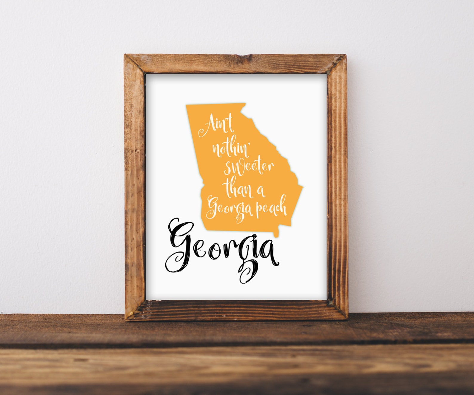 Georgia State Print Georgia Peach Georgia Map Printable | Etsy