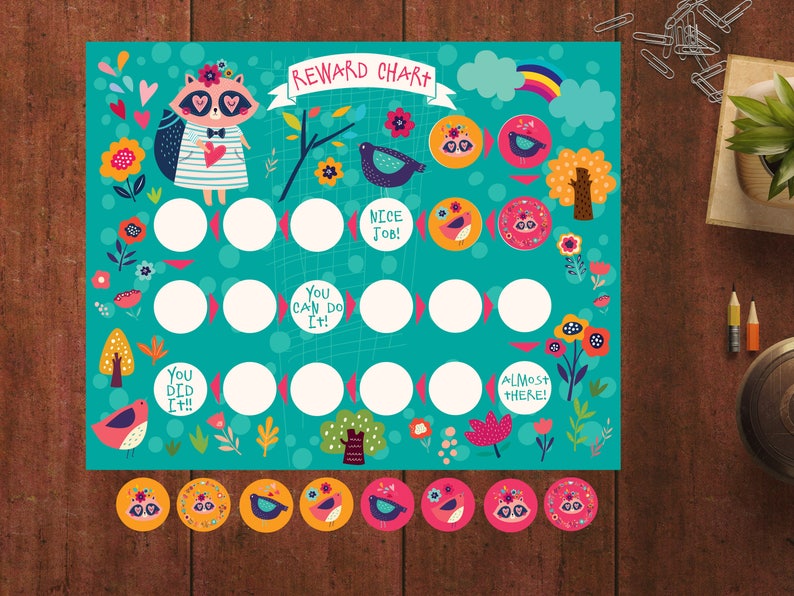 Reward Chart for Kids Toddler, DIY Instant Download Printable, Behavior ...