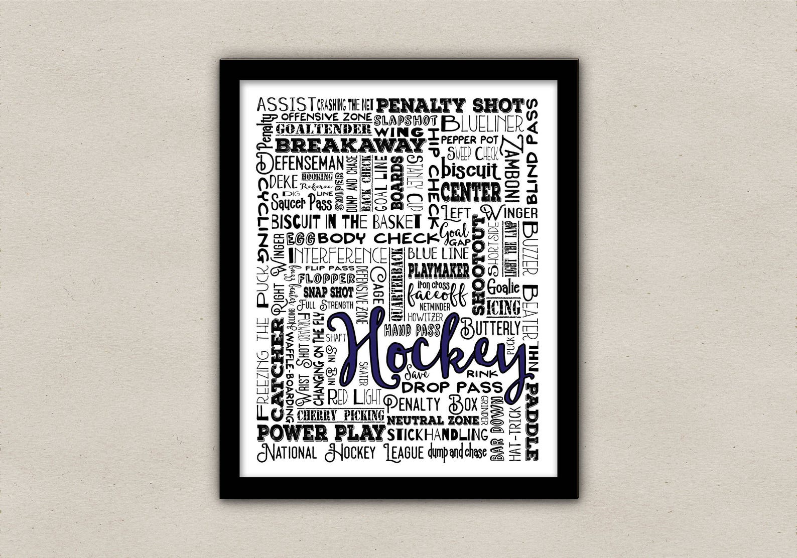 Hockey Print, Instant Download Printable. PDF JPG Diy Digital Wall Art ...