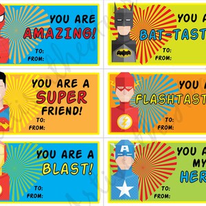 Superhero Valentine's Day Cards for Boys, School Valentines Cards for ...