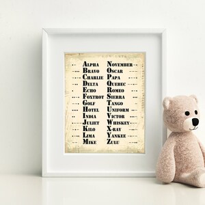 Alpha Bravo Charlie Art Print, Alphabet Nursery Print, Playroom Decor ...