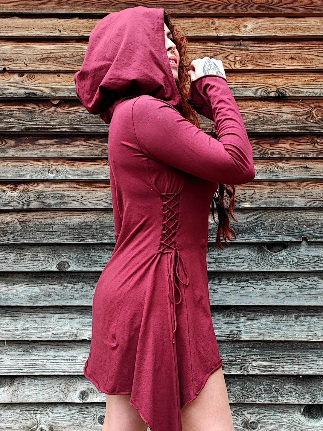 Elven Tunic, Asymmetrical and Pointed Cut, Corsets on the Sides, Large ...