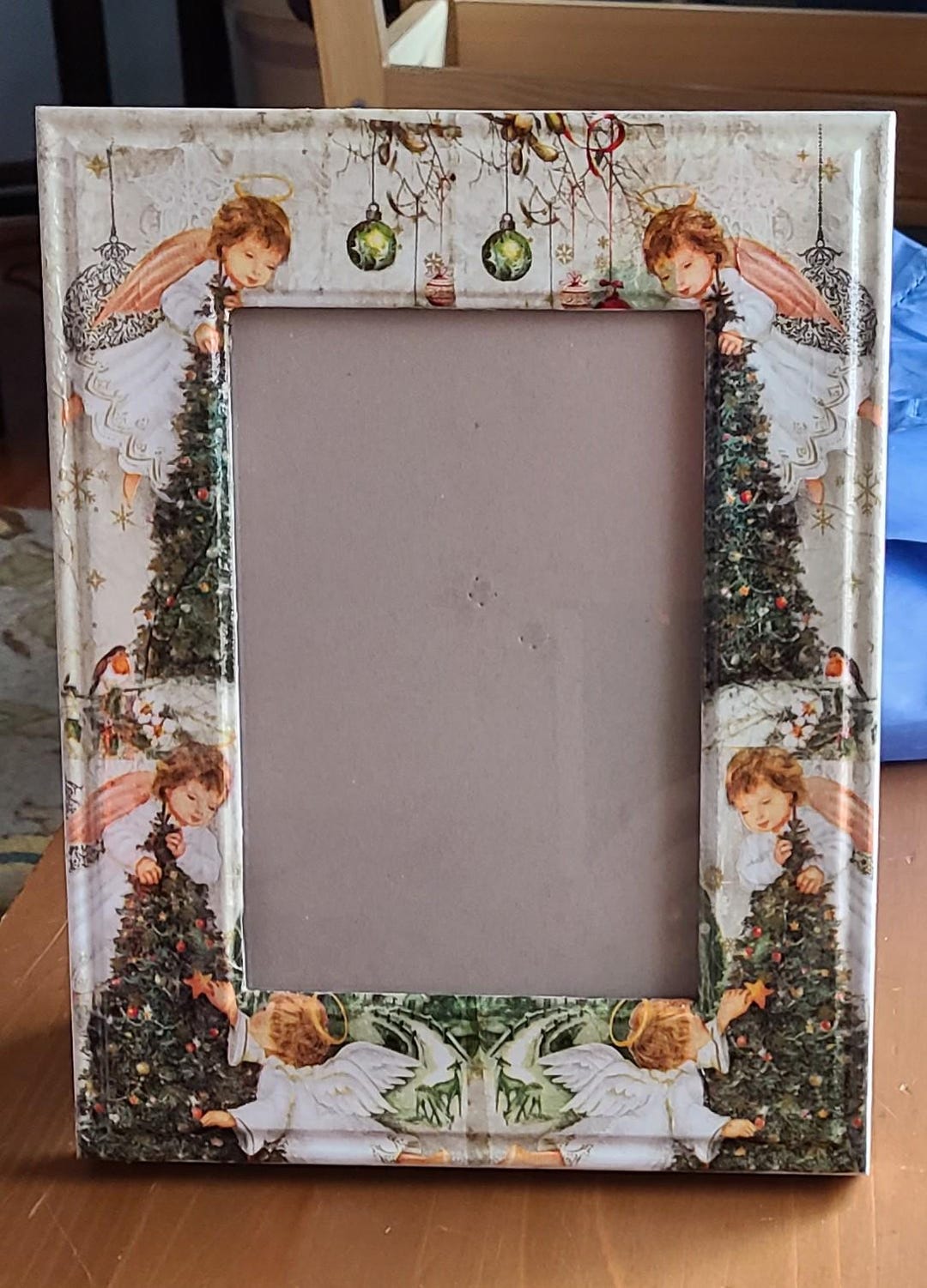 Angels Christmas Decoupage 5X7 Photo Frame - Etsy
