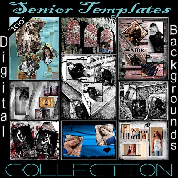 Senior Portrait Templates For Photoshop Digital Backgrounds Senior