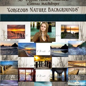 Digital Backgrounds Scenic Nature Backdrops Watercolor Canvas Photoshop ...