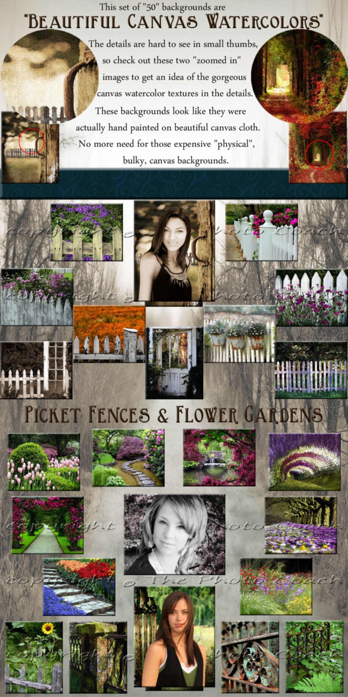 Digital Backgrounds Scenic Nature Backdrops Watercolor Canvas Photoshop ...