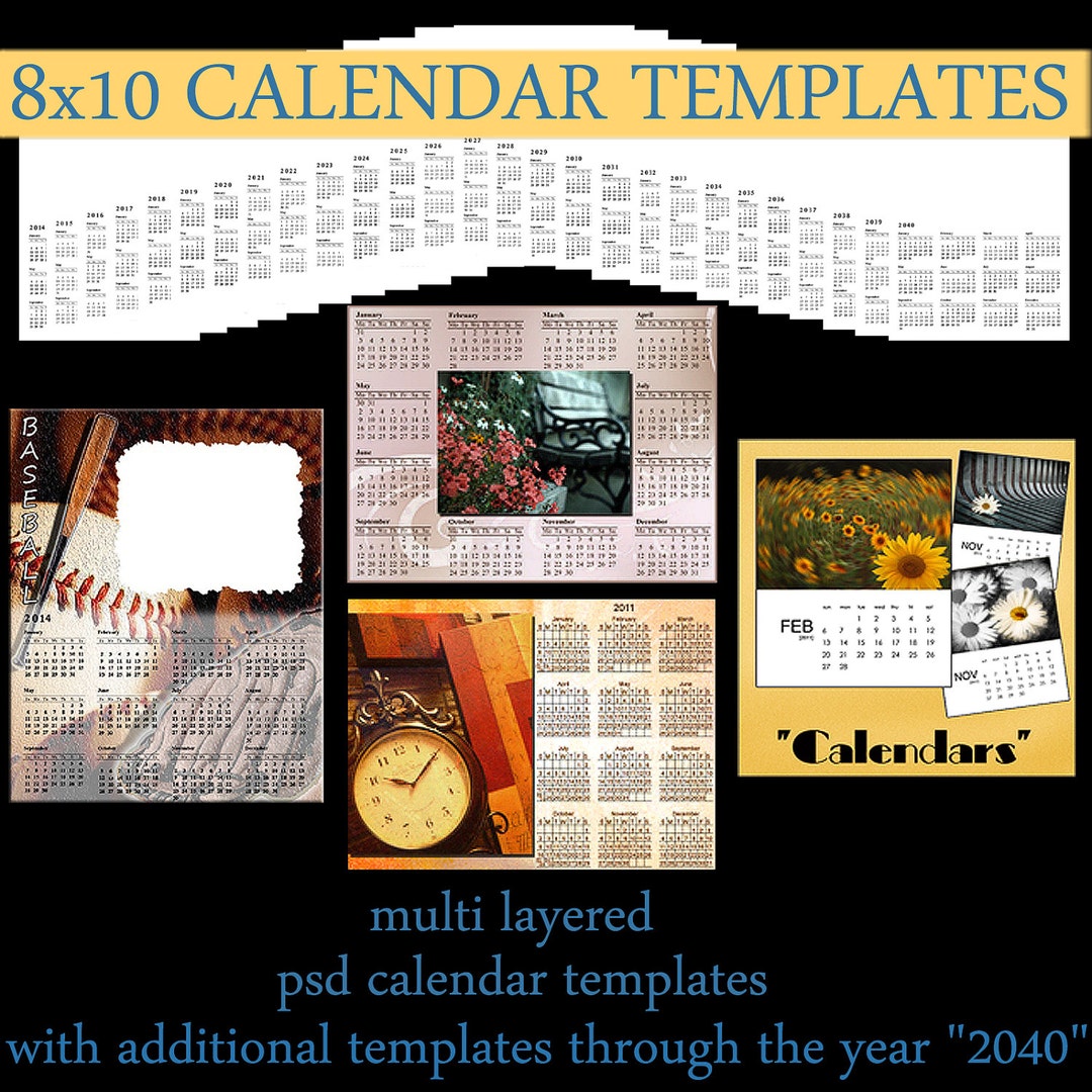 Digital Calendar & Schedule Templates, Photography PSD Sandwich Layered ...