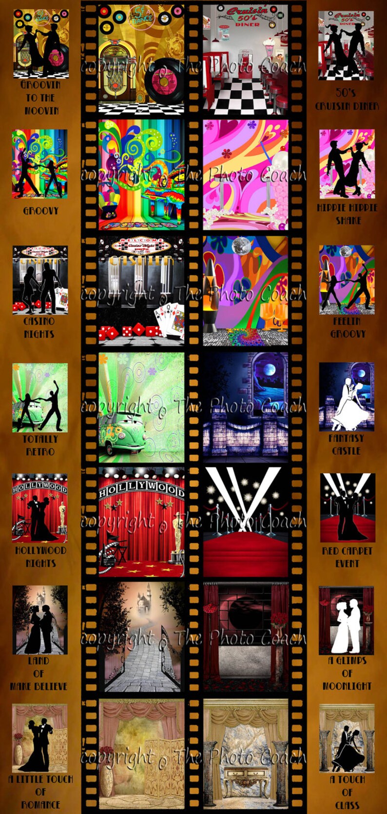 Digital Dance Backdrop Sets for School Dances Fun Photography | Etsy