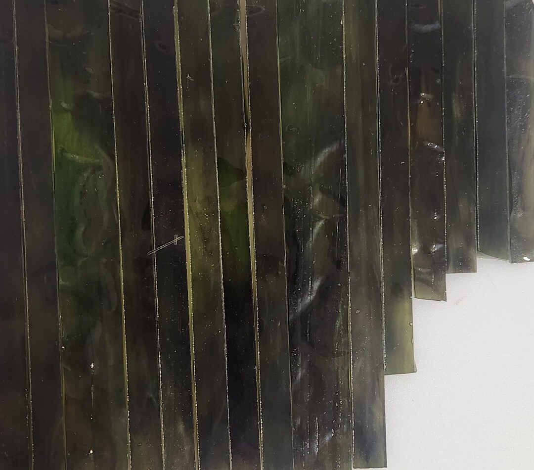 GREEN / AMBER (b8-ga7) HALF Pound Glass Strips for Mosaics / Stained ...
