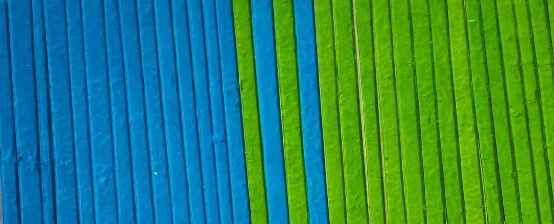 GREEN / BLUE Translucent Mix b4-gbt ONE Pound Mixed Strips of Glass ...