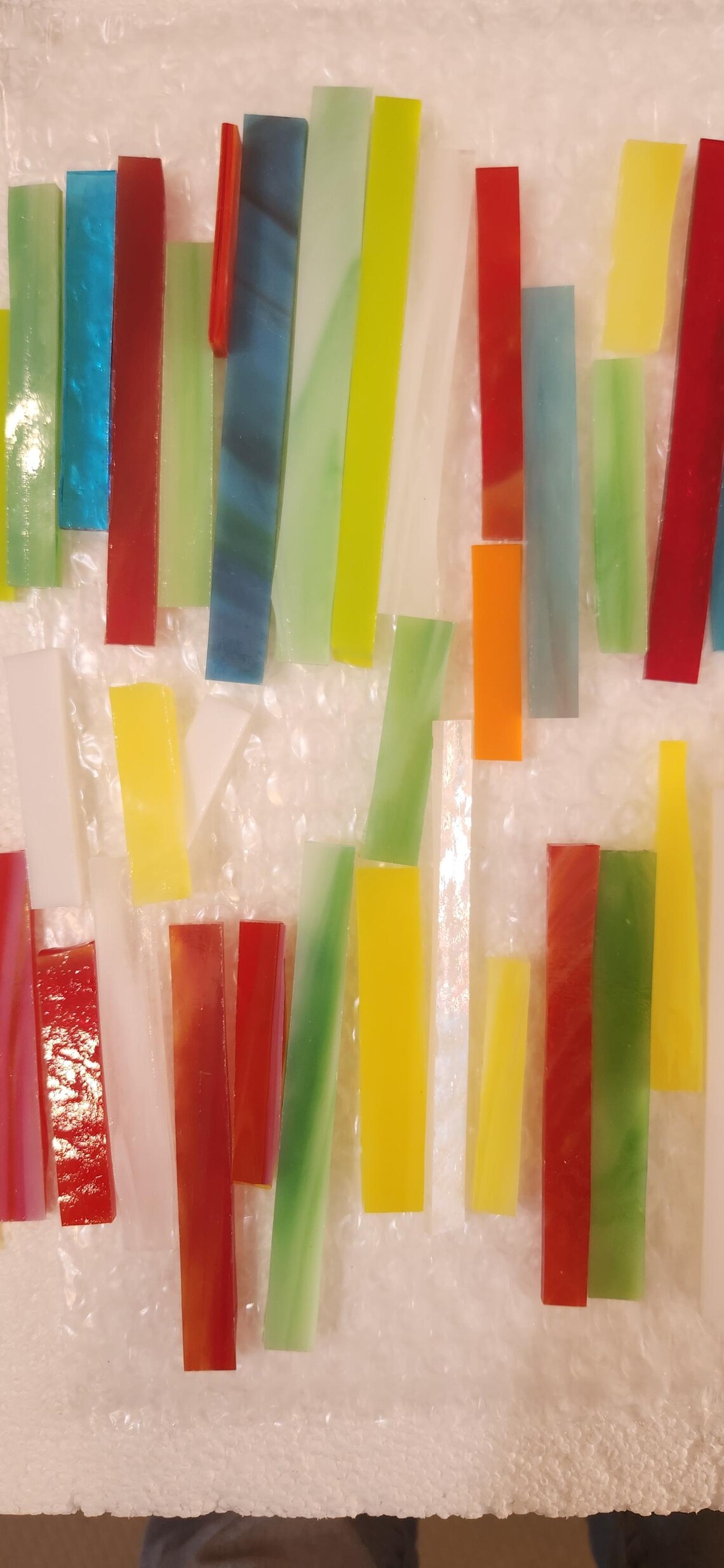 HOT & BRIGHT Mixed Short STRIPS of Glass (b21-hbs) One Pound for ...
