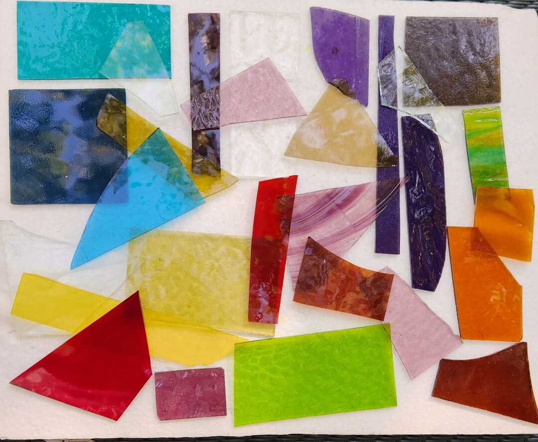 MIXED Translucent / Cathedral Scrap Glass b26-mtc for - Etsy