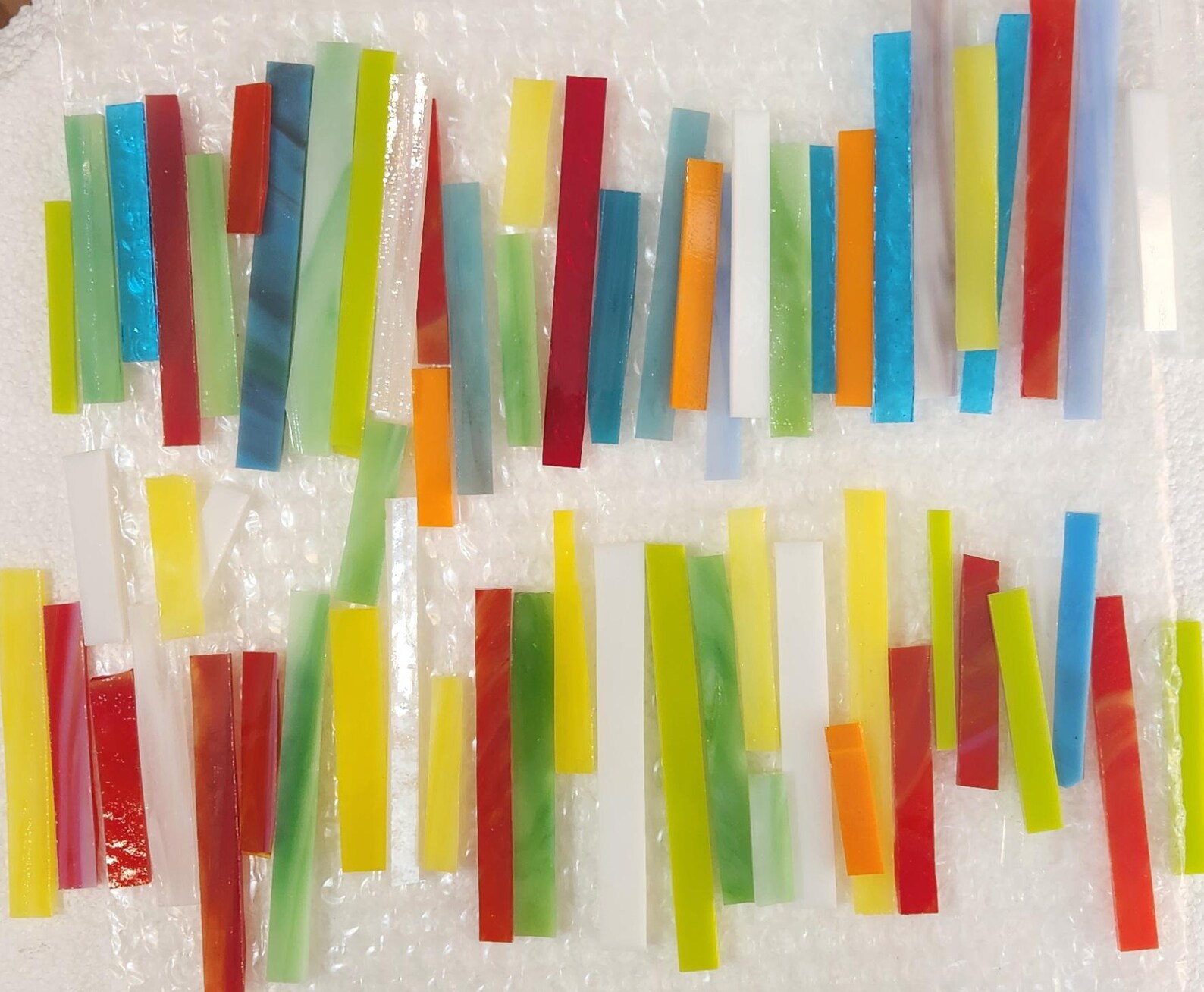 HOT & BRIGHT Mixed Short STRIPS of Glass (b21-hbs) One Pound for ...