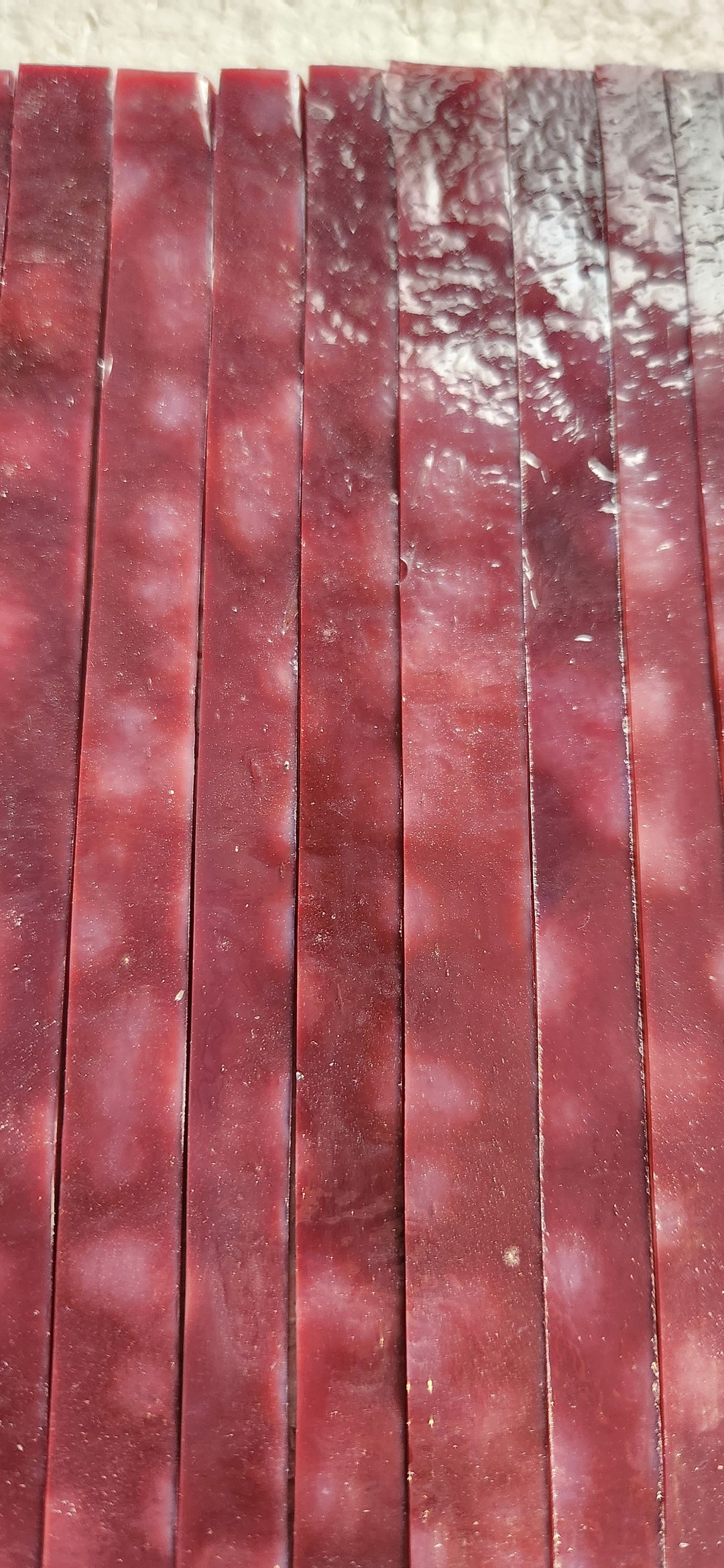 DEEP RED Mottled b2-drm ONE Pound Glass Strips for Stained Glass ...
