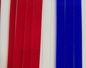 CLEAR Iridized WATERGLASS b1-ciw ONE Pound Strips of Glass From Stained ...