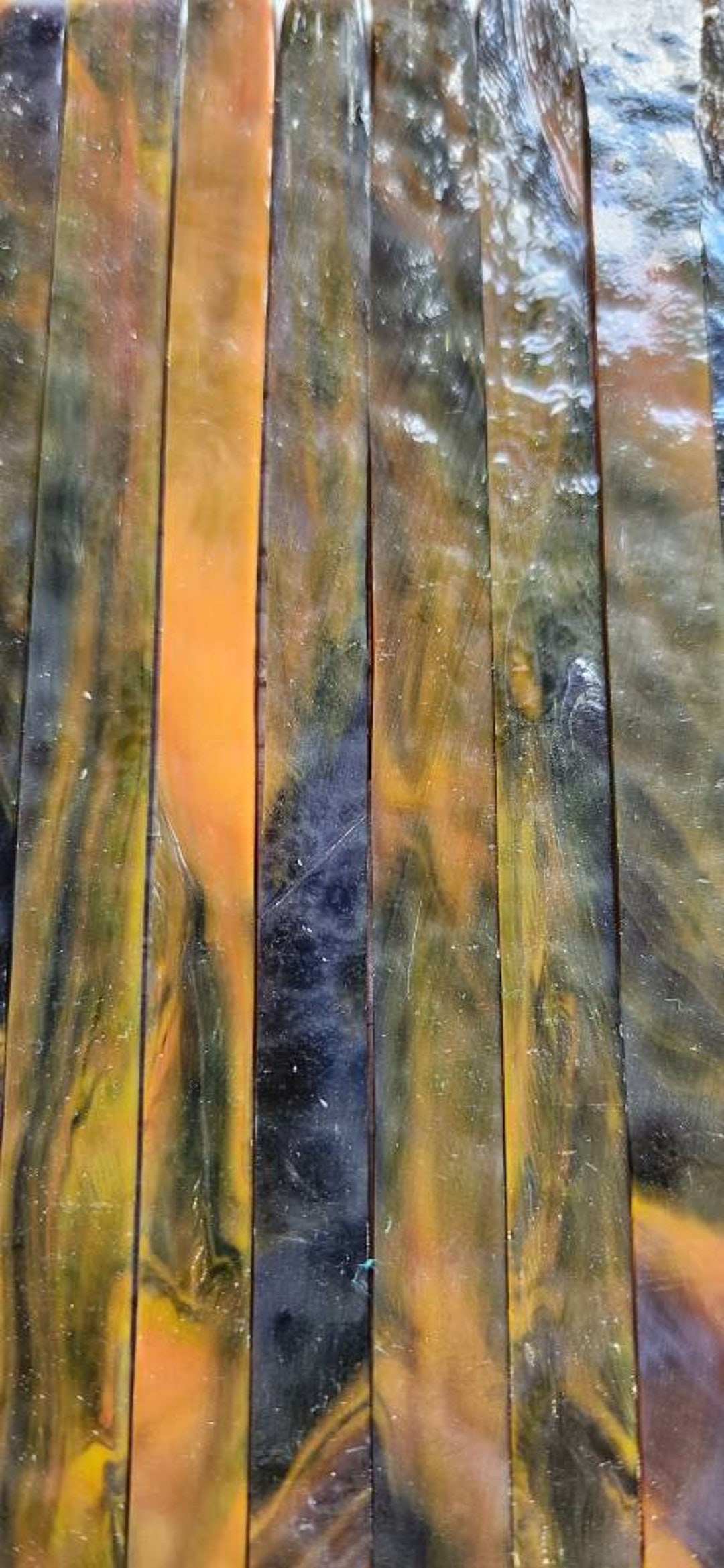 VINTAGE Mottled b12-vm11 ONE Pound Glass Strips for Stained Glass ...