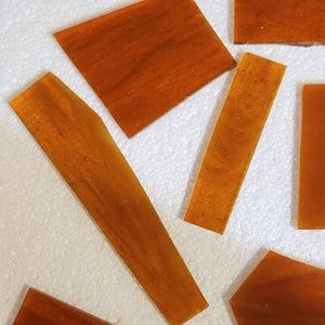 Amber Wispy Glass Pieces (b29-aw4) ONE Pound for Stained Glass / Mosaic ...