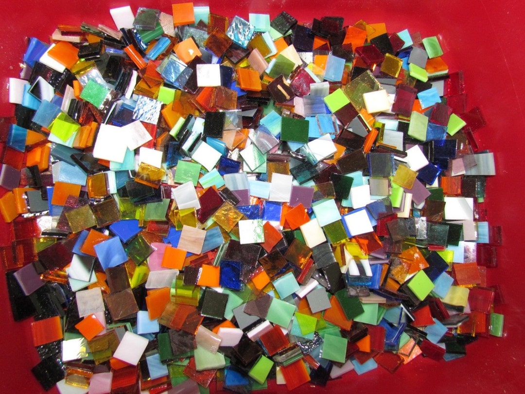 MIXED Glass Tile for Mosaic or Craft Projects 1-1/2 Pounds tile-4 for ...