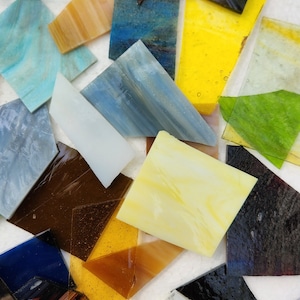 MIXED Glass (b31-mg) TWO Pound for Stained Glass / Mosaic Work / Art ...