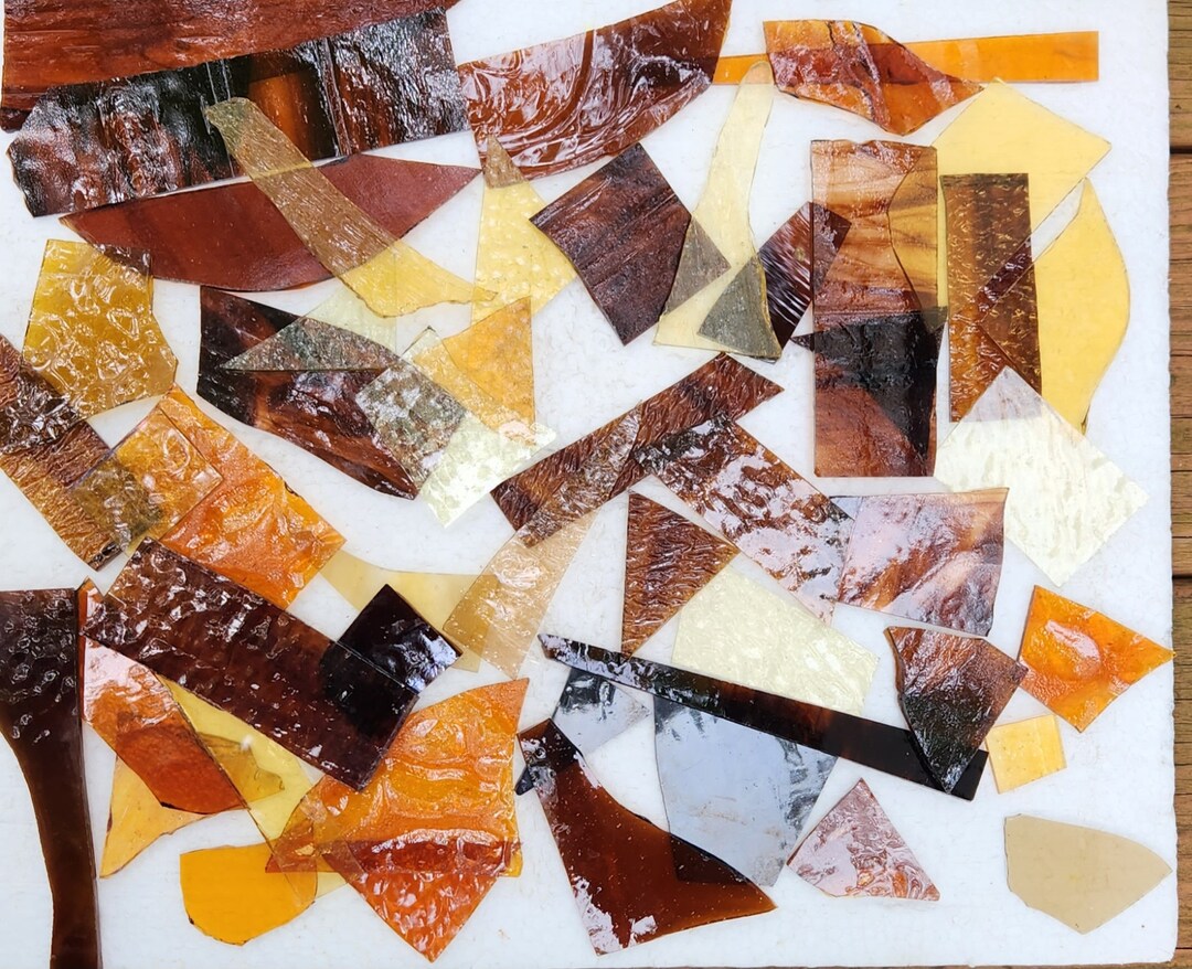 AMBER Translucent/cathedral Mixed Glass b40-atc7 1-1/2 - Etsy