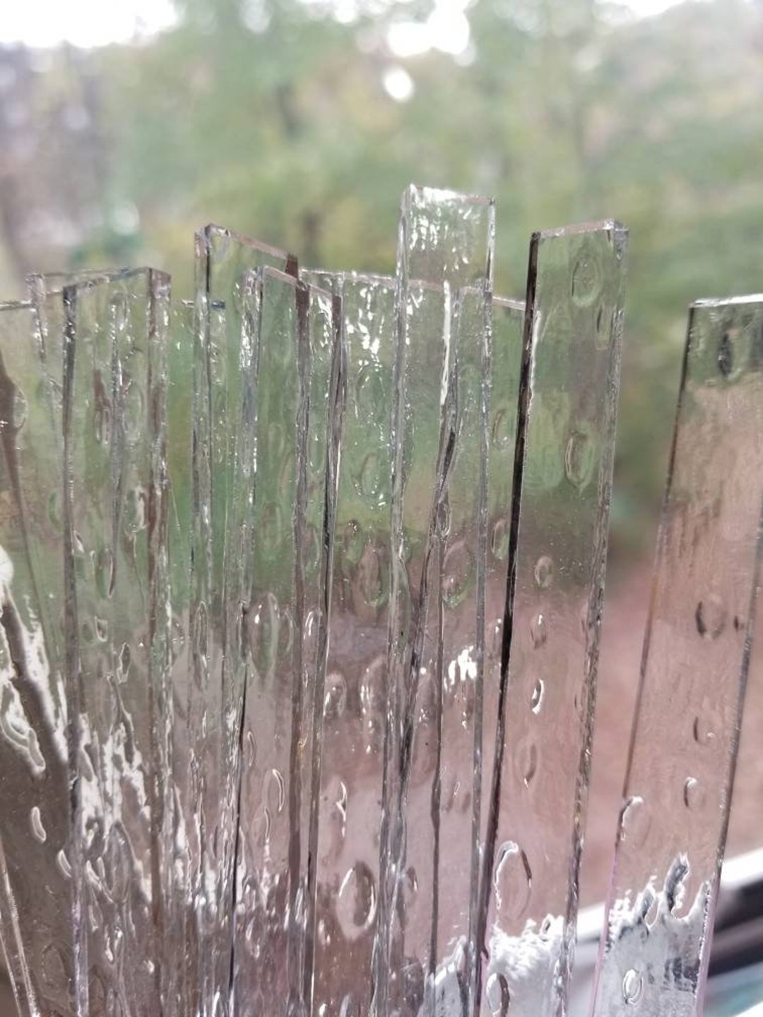 CLEAR Raindrop b16-rd Strips of Glass 3/4 Pound 12oz for Stained Glass ...