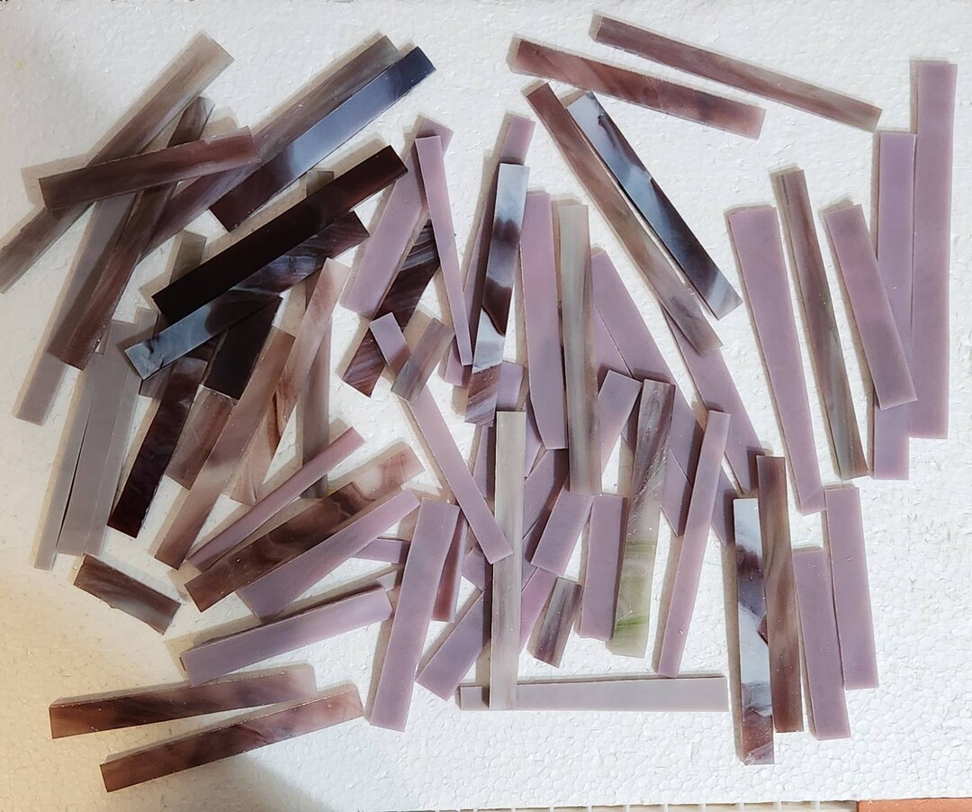 PURPLE OPAL (B30) Mixed Short STRIPS of Glass One Pound for Stained ...