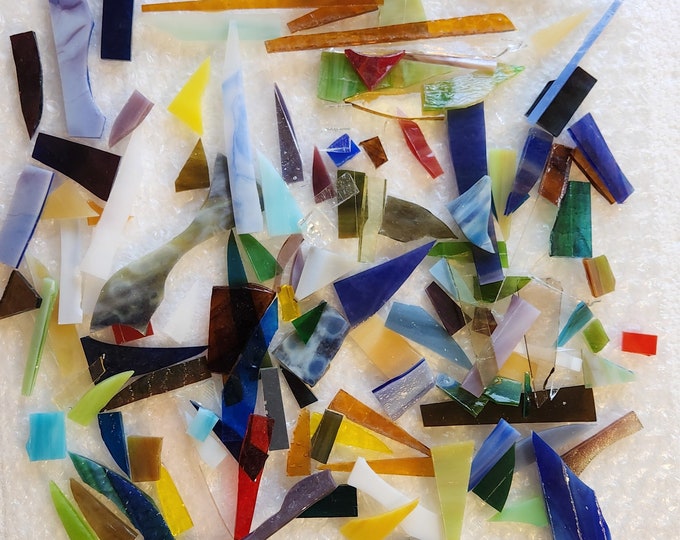 MIXED Colors (b22-mc2) Scrap Glass ONE Pound for Mosaic Work / Art ...